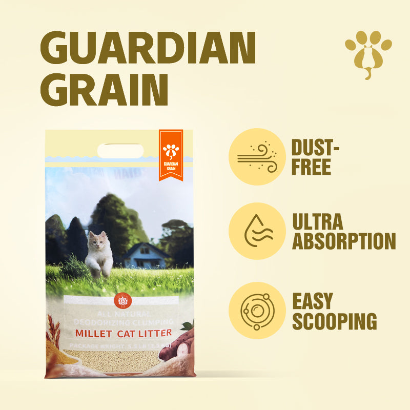 Guardian Grain All Natural Deodorizing Millet Cat Litter 2.5kg – Gogo Pets